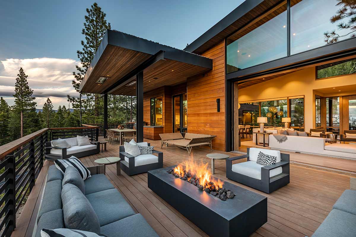 A lovely point of view – the great patios and decks of Martis Camp, the premier Lake Tahoe ...